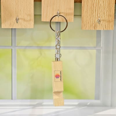 Buy/Send Wooden Keychain & Mobile Holder Customized With Logo Online ...