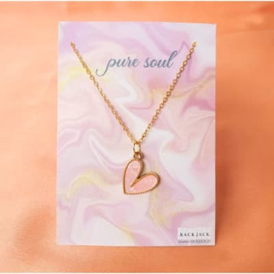 Buy/Send Y2K Charm Pendant Gold Necklace - Glass Heart - Single Piece ...