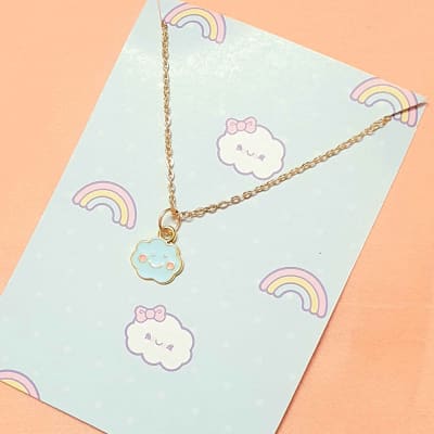 Buy/Send Y2K Charm Pendant Gold Necklace - Happy Cloud - Single Piece ...