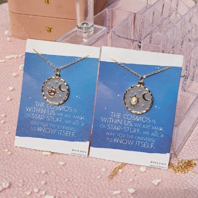 Buy/Send Y2K Charm Pendant Gold Necklace - Sun And Moon - Single Piece ...