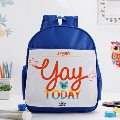 Buy/Send Yay For Today - School Bag - Personalized - Blue Online | IGP ...