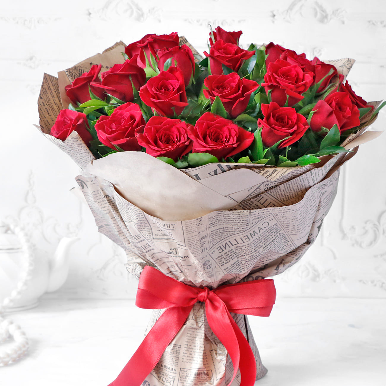 Order Bouquet of Red Roses 20 stems Online at Best Price, Free Delivery ...