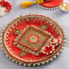 Designer Stone Work Red Tikka Thali: Gift/Send Holi Gifts Online ...